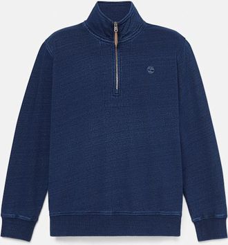 Timberland Indigoblaues Sweatshirt mit Viertelrei&szlig;verschluss f&uuml;r Herren in Dunkelblau, Herren, Blau, Gr&ouml;&szlig;e