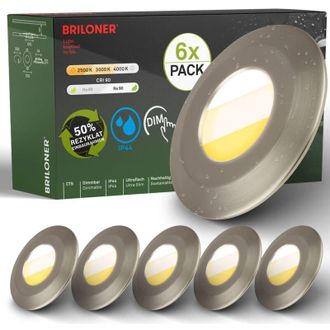 B.K.Licht B.k.licht - 6er Set led Bad Einbaustrahler led Einbauleuchten Bad Spots cts dimmbar Ra90