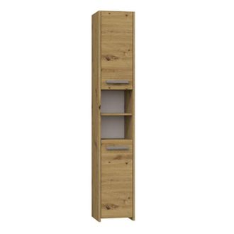 Topeshop Cdf Badschrank S30 Farbe: Eiche Artisan Moderner Badezimmerschrank Ablagefläche Geräumige Einlegeböden Türen Einfache Montage