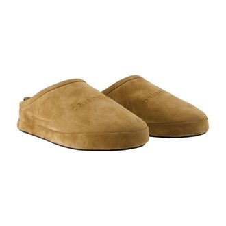 Balenciaga Womens Alaska Slipper Brown Leather