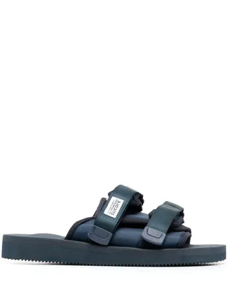 Suicoke claquettes Moto Cab &agrave; attache scratch - Bleu