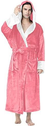 Generic Peignoir pour homme - Col doux et chaud - Long peignoir de chambre - V&ecirc;tement de d&eacute;tente et de nuit - Pyjama en flanelle - Confortable - Robe de carna