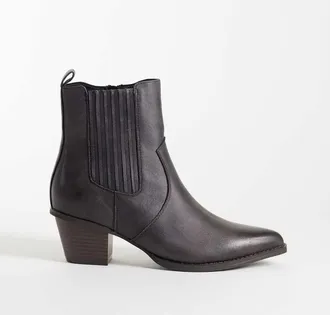 Asos bottines Chelsea western &agrave; talon cubain en marron vieilli