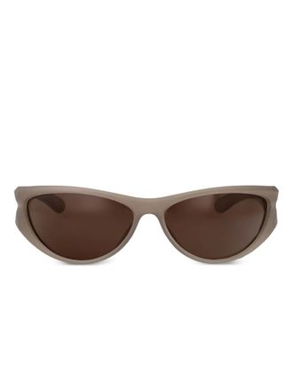 Diesel Sonnenbrille mit ovalem Gestell - Grau