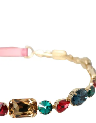 Dolce & Gabbana Crystal-Embellished Leather Belt - Pink
