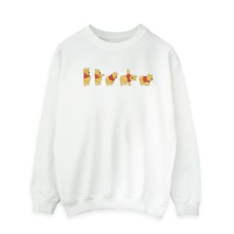 Disney Herren Winnie The Pooh Stretching Sweatshirt (wei&szlig;)