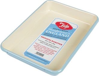 Tala Originals Mittelgroße Emaille-Bratform, Blau und Creme, 33 cm x 24 cm x 5 cm