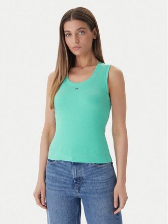 Tommy Jeans Top Essential DW0DW20673 Gr&uuml;n Regular Fit