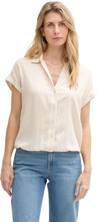 Tom Tailor Bluse mit Muster, Printed Blue White minimal, 44