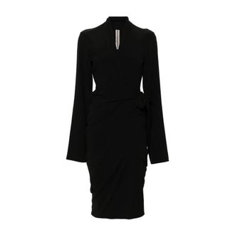 Rick Owens Schwarzes Midi Wickelkleid - - Dresses - Damen - Schwarzk - XS