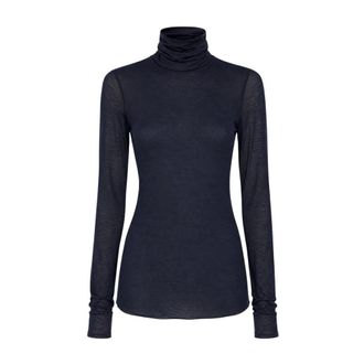 Liviana Conti L6Wh17N080 Col roul&eacute; - Femme - Pulls - Bleu - Taille: 40 FR