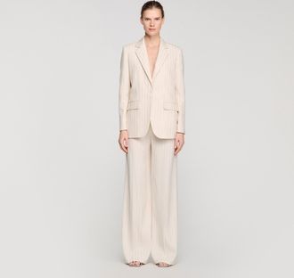 Sandro Veste de tailleur &agrave; rayures