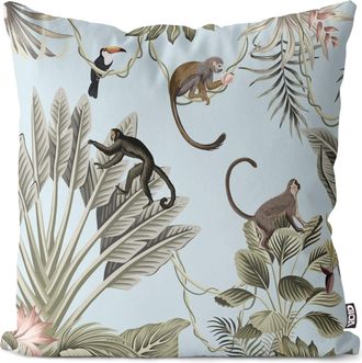 Void Watches Dschungel Affen Flamingo Kissenbezug Kissenhülle Sofakissen Kissen Deko Ostern Outdoor-Kissen Dekokissen, Kissen Größe:50 x 50 cm