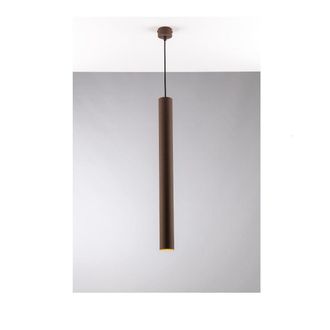 Luce-Ambiente-Design Fluke Cylindrical Suspension in Bronze Metal 60 Cm