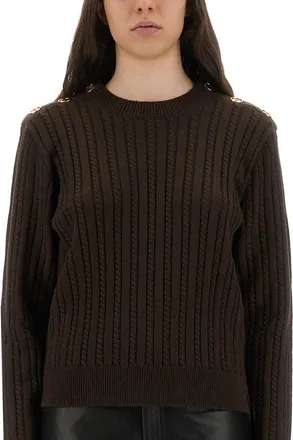Golden Goose Virgin Wool Button-Detail Sweater - Brown