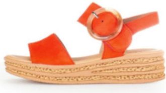 Gabor Flache Sandalen f&uuml;r Damen in Unifarben - - Shoes - Damen - Orange - 38 1/2 EU