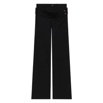 Courr&egrave;ges Double Belt Denim Pants - - Trousers - Damen - Schwarzk - W26