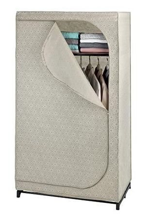 WENKO Kleiderschrank Mod. Balance mit Ablage und Kleiderstange, Stoffschrank zur staubfreien Aufbewahrung von Textilien, Metallgestell, atmungsaktives Vlies