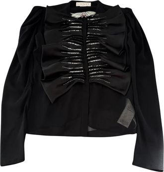 Genny Folds Strass Shirt - - Blouses & Shirts - Damen - Schwarzk - XS