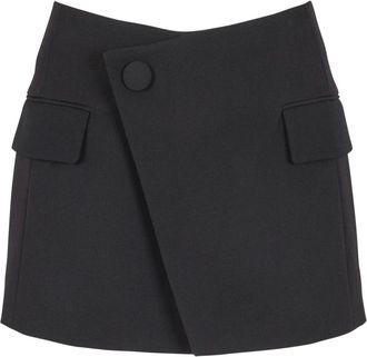 Balmain Femme, Jupes, Noir, Taille: 40 FR Mini-jupe asym&eacute;trique en gabardine