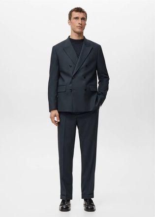 Mango Pantalon costume Boston regular fit bleu marine - Homme - 36 - MANGO MAN