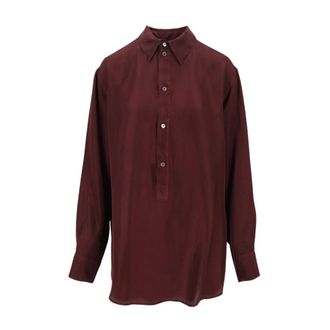 Barena Femme, Blouses et Chemises, Rouge, Taille: 36 FR Chemise en soie Camillo
