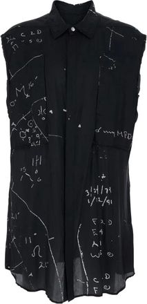 Rick Owens Homme, Tops, Noir, Taille: M Chemise Ext&eacute;rieure Sans Manches