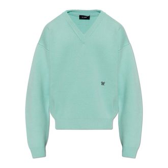 Willy Chavarria Wollpullover Chavarria V-Ausschnitt - - Knitwear - Herren - Gr&uuml;n - S