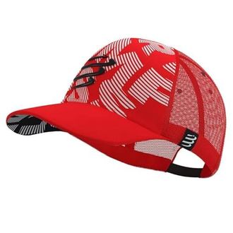 Compressport Mixte Trucker Cap Casquette De Baseball, Rouge/Blanc, Taille Unique EU