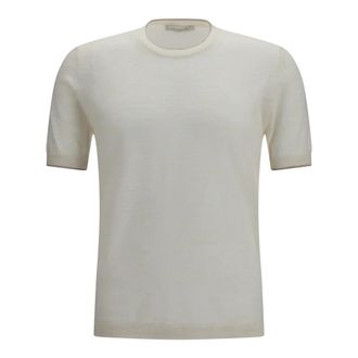Brooksfield Kurzarm-T-Shirt mit Rippb&uuml;ndchen - - Knitwear - Herren - Wei&szlig; - 2XL