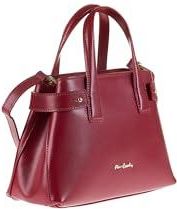 Pierre Cardin Sac à main pour femme en cuir véritable Made in Italy 27,5 x 20,5 x 10,5 cm 55099, Rubis, Taille unique