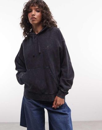 Carhartt Work in Progress Lambert - Kapuzenpullover in verwaschenem Schwarz
