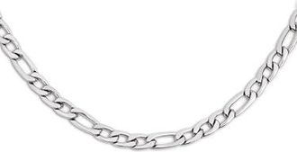 Singularu Collier Figaro. Acier. Chaîne à Maillons avec Épaisseur de 4,2 x 1,8 mm. Longueur 50 cm + 5 cm dExtension. Bijoux pour Femme