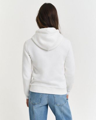 GANT Hoodie REG TONAL SHIELD HOODIE Ton in Ton Stickerei, Rippb&uuml;ndchen