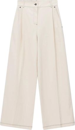Max Mara Femme, Pantalons, Beige, Taille: 42 FR Pantalon Large