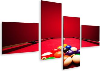 Islandburner Bild auf Leinwand Billardkugeln In Dreieck Auf Rotem Billardtisch Bilder Wandbilder Poster