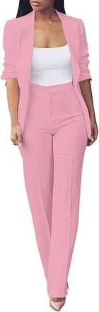 Generic Ensemble de v&ecirc;tements de d&eacute;tente pour femme - Manches courtes - Col d&eacute;t&eacute; - Imprim&eacute; ample - Pour personnes &acirc;g&eacute;es et &acirc;g&eacute;es - Coton et lin - Deux surv&ecirc;te