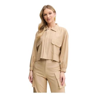 Simona Corsellini Femme, Blouses et Chemises, Beige, Taille: 38 FR Veste L&eacute;g&egrave;re