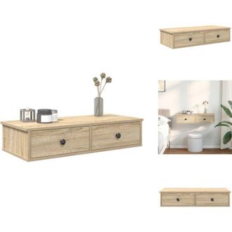 vidaXL Wandregal mit Schubladen Sonoma-Eiche 80x31x17 cm Holzwerkstoff - Wandschublade - Wandschubladen - Wandregal - Wandregal Mit Schubladen