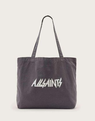 AllSaints Backstage Logo-Stofftasche in verwaschenem Schwarz