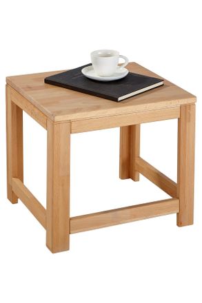 Linea Natura Beistelltisch, Buche, Holz, Buche, massiv, rechteckig, eckig, 40x38x45 cm, Wohnzimmer, Wohnzimmertische, Beistelltische