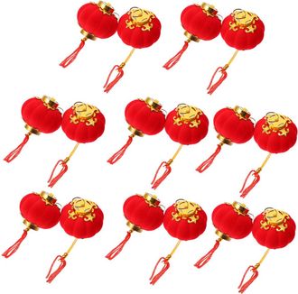 Pretyzoom Neue Jahr Dekorationen 16pcs Rot Szene Layout Hause Ornament Baum Zweig T&uuml;r