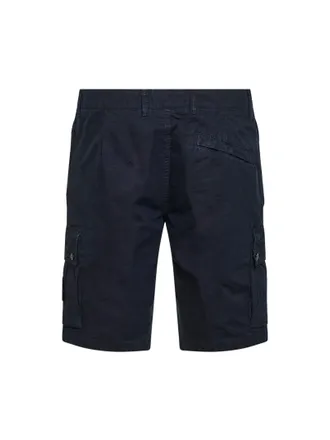 Stone Island Mens Blue Organic Cotton Twill Cargo Bermuda Shorts