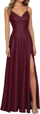 Generic Robe De Cocktail Grande Taille - Robe De Soirée Élégante pour Femme, Tenue De Soirée, Col Carré, Manches Longues, Couleur Unie, Longue, Fluide