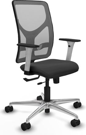 Piqueras y Crespo Moderner Drehstuhl mit wei&szlig;en und schwarzen Armlehnen, h&ouml;henverstellbare Lendenwirbelst&uuml;tze, ausgestattet mit Syncro/Traslack und Schneideschaum, Grau