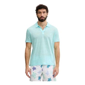Vilebrequin Pyramid Linen Polo - Homme - Tops - Bleu - Taille: 2XL