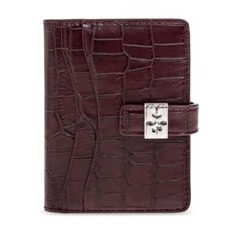 Ganni Femme, Accessoires, Rouge, Taille: ONE Size Croc-effect Buckle Wallet