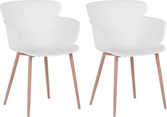 Beliani Esszimmerstuhl 2er Set SUMKLEY Wei&szlig;