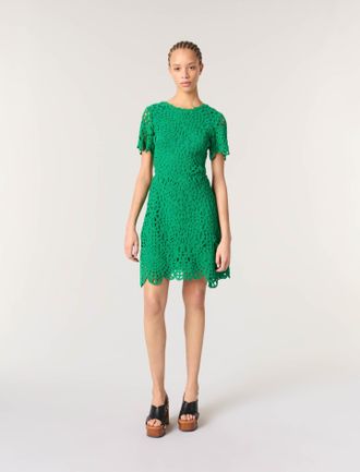 Maje Kurzes Geh&auml;keltes Kleid - Gr&uuml;n - Gr&ouml;&szlig;e 32 - Maje