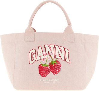 Ganni Femme, Sacs, Rose, Taille: ONE Size Sac Shopping Medium